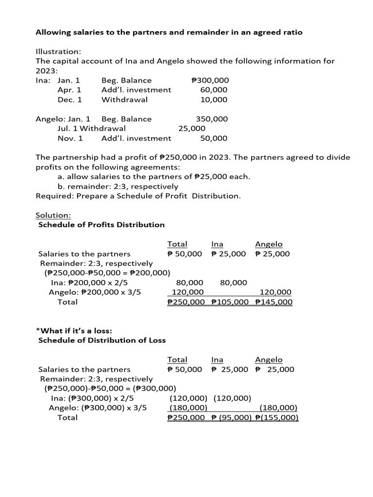 Profit Distribution Schedule for Partners | PDF | Business | Private Sector