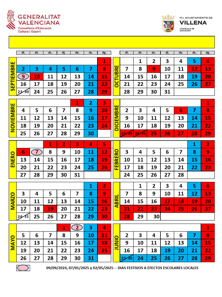Calendário Escolar 2024-2025 | PDF