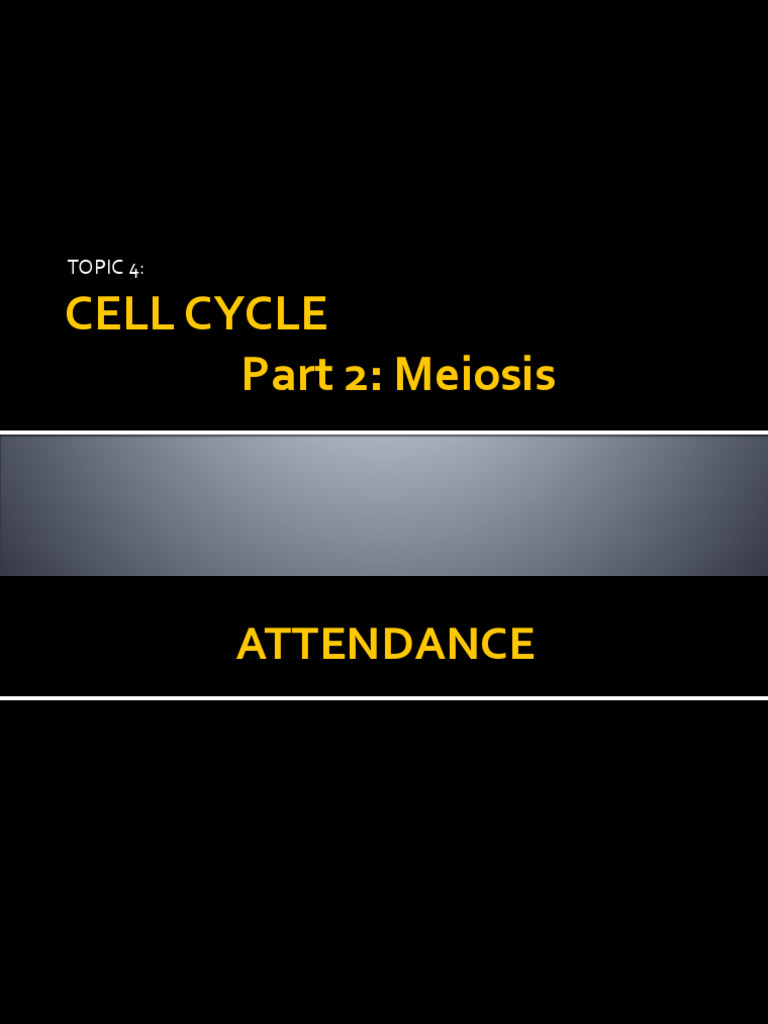 04 Topic 4 Cell Cycle Part 2 Meiosis | PDF | Meiosis | Ploidy