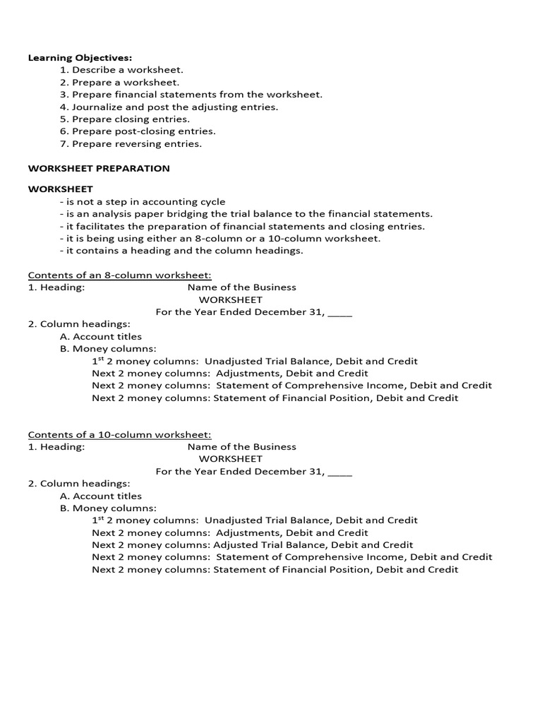 Worksheet Preparation LMS | PDF | Debits And Credits | Financial Accounting