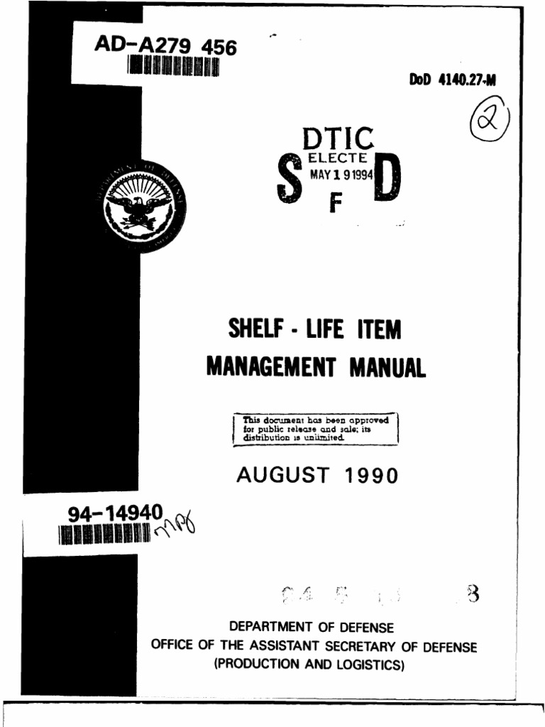DoD 4140.27-M Shelf Life Management | PDF | Shelf Life | United States ...