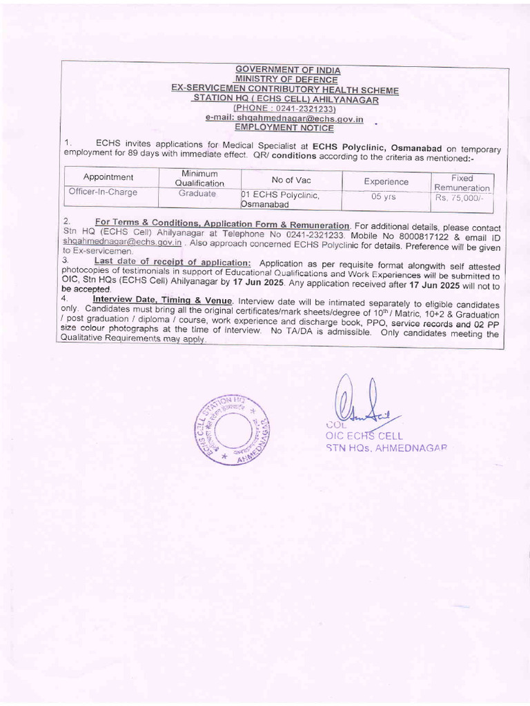 Pune Employmentof Oic PC - Removed | PDF