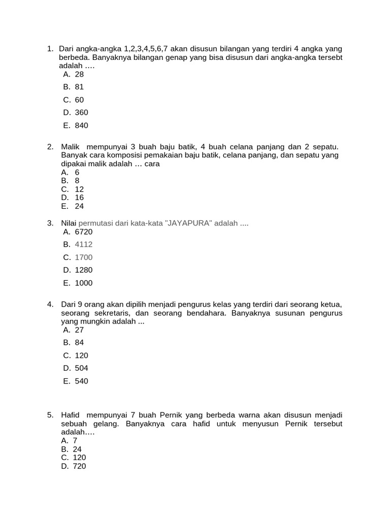 Soal Lat Pat 2023 | PDF