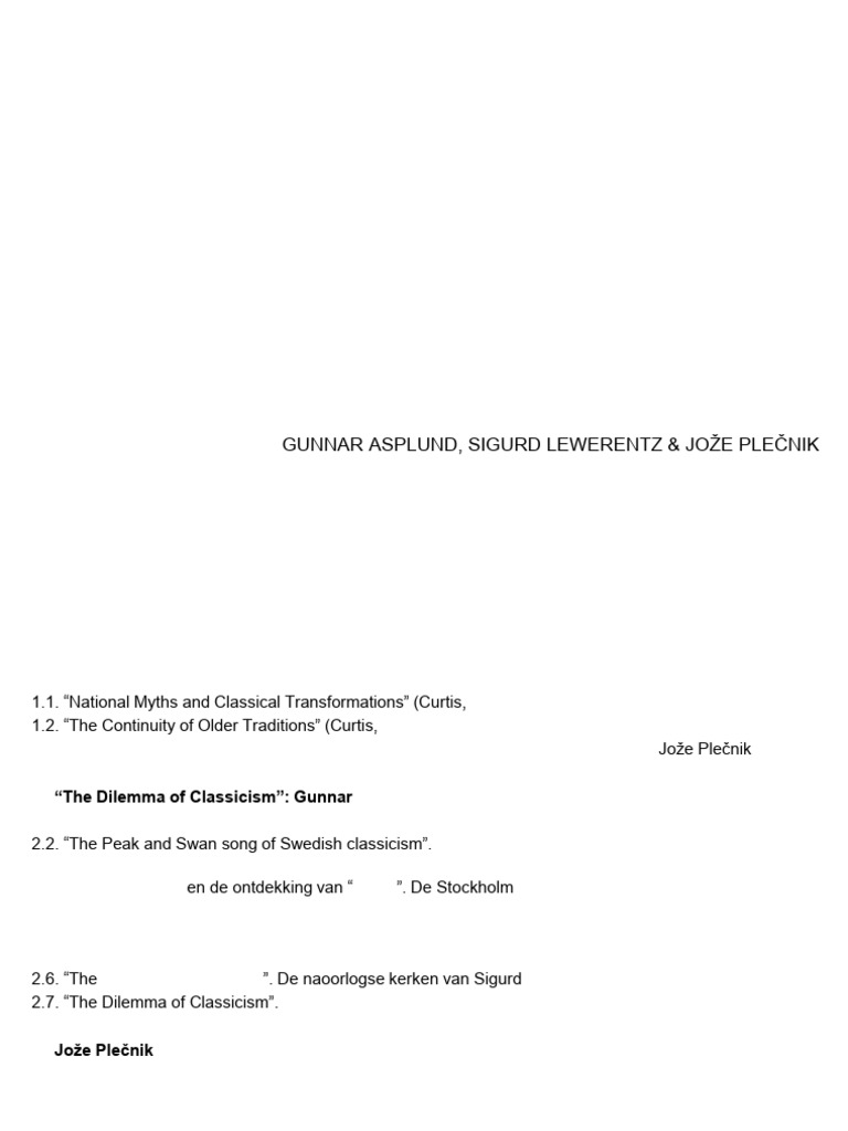 Ag 2 - 2020 2021 - HC 11 & 12 - Asplund Lewerentz Plecnik | PDF