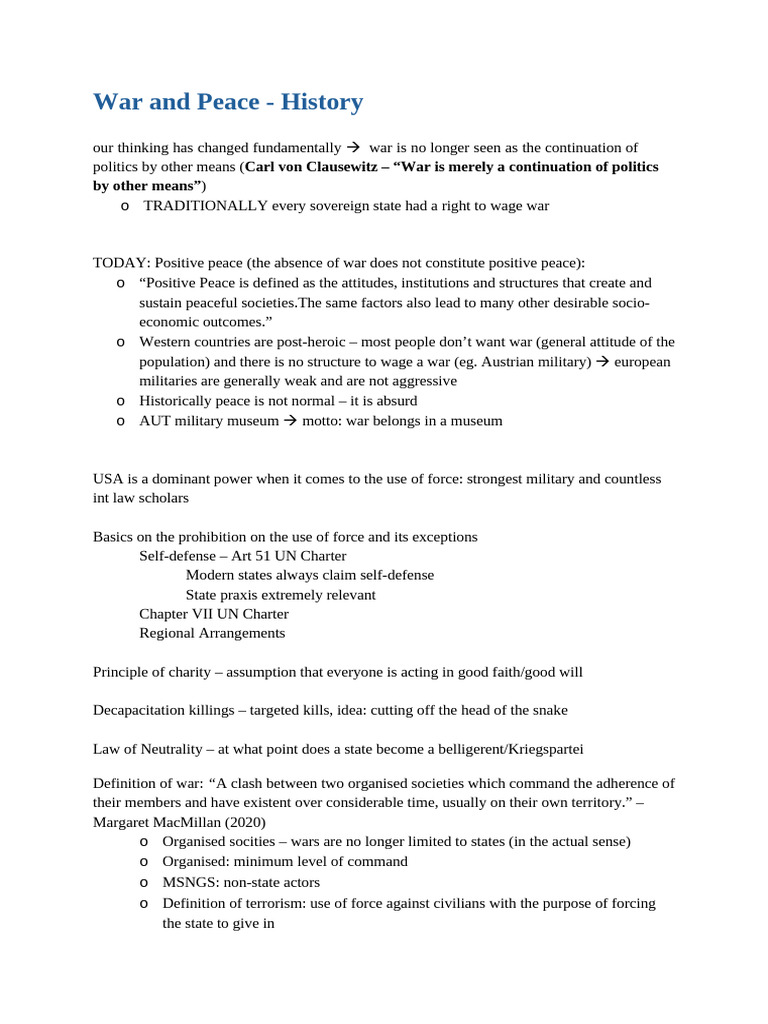 Evolution of War and Peace Concepts | PDF | Contras | Just War Theory