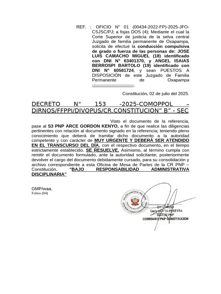 Decreto A s3 PNP Arce | PDF