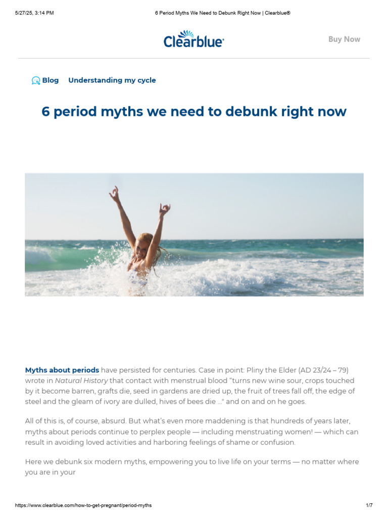 Debunking 6 Common Period Myths | PDF | Menstruation | Menstrual Cycle