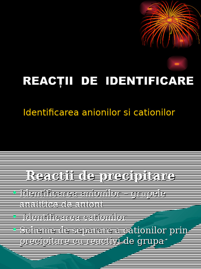 Reactiideidentificare Cationi Anioni | PDF