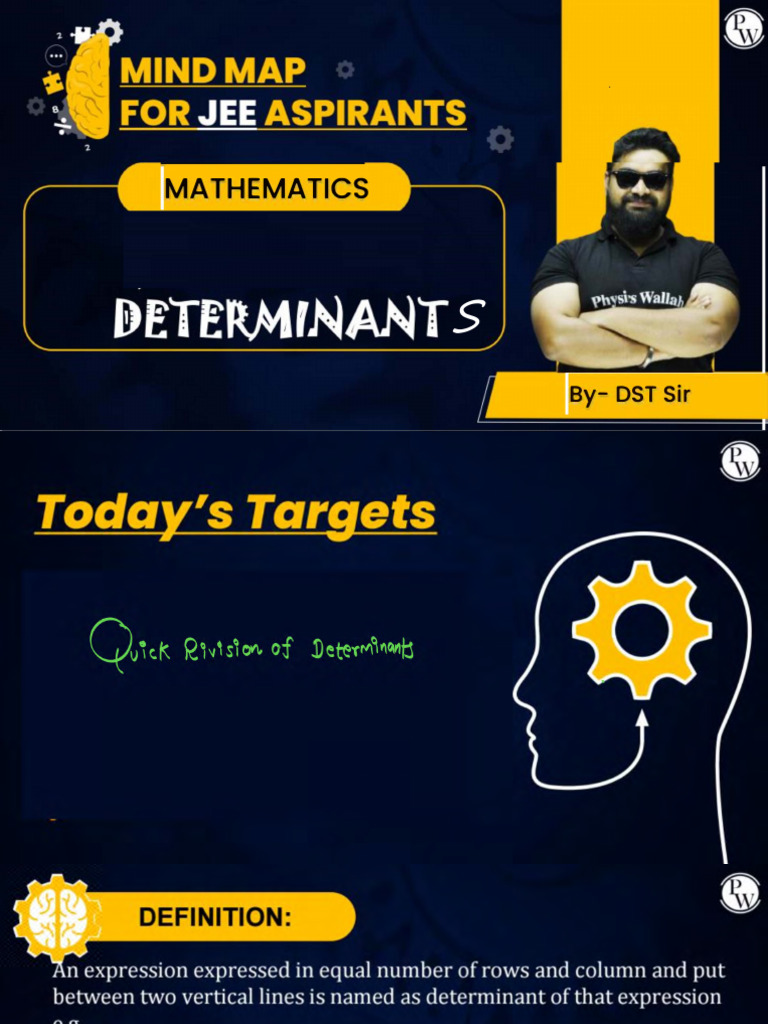 DETERMINANTS Class Notes JEE Mindmap65890f632f089e00188e676a | PDF