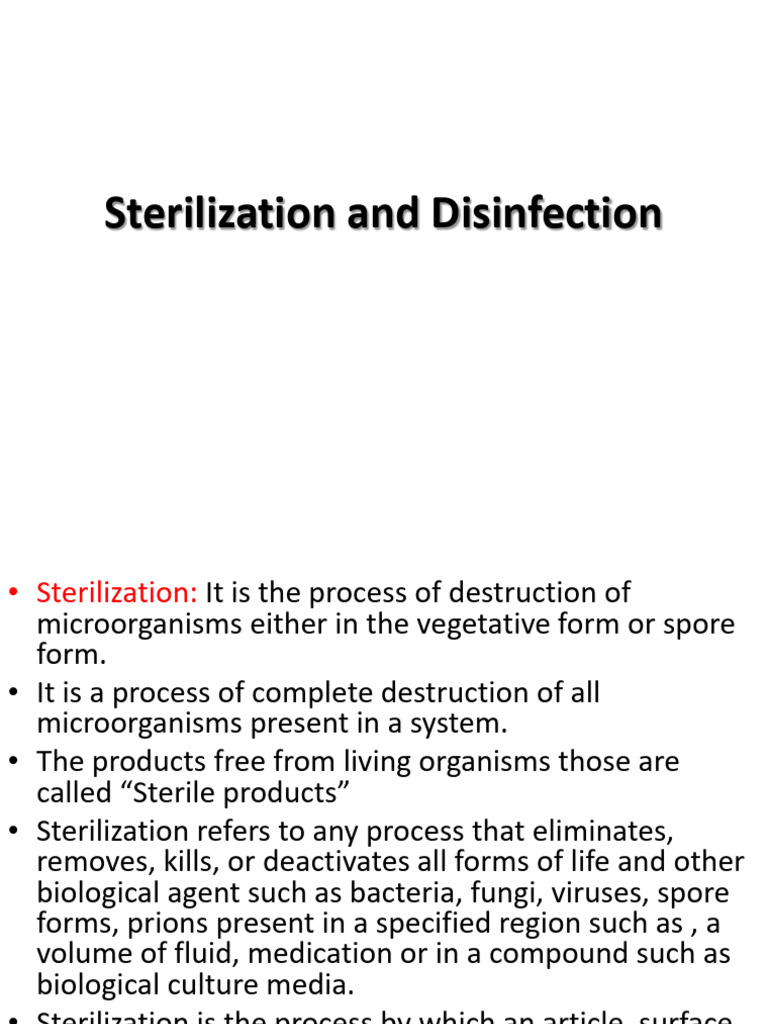 Sterilization and Disinfection | PDF | Disinfectant | Sterilization (Microbiology)