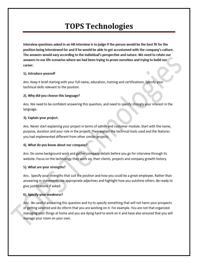 Freshers Interview Questions 12 Lpa | PDF | Spring Framework | Java ...