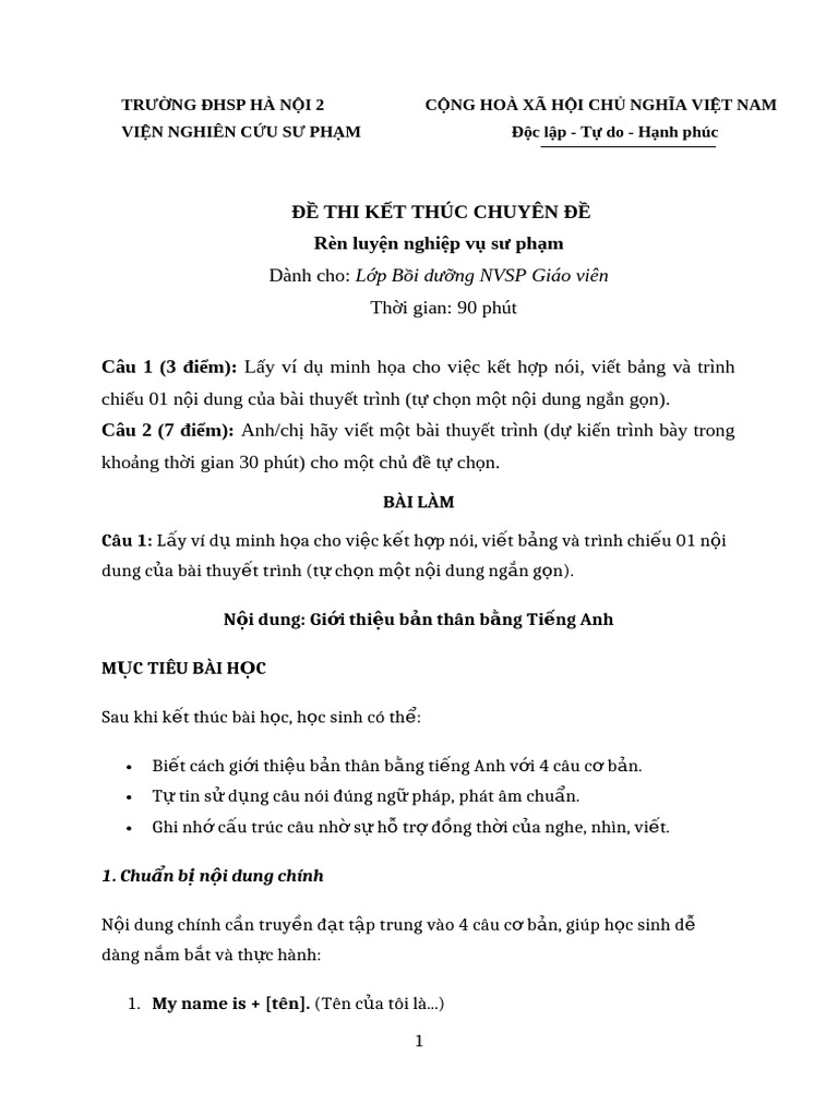 2024 - .Đề Thi Rèn Luyện NVSP | PDF