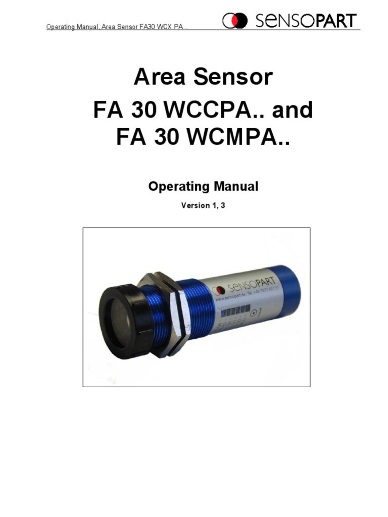 FA30 Area Sensor Manual | PDF | Pixel | Exposure (Photography)