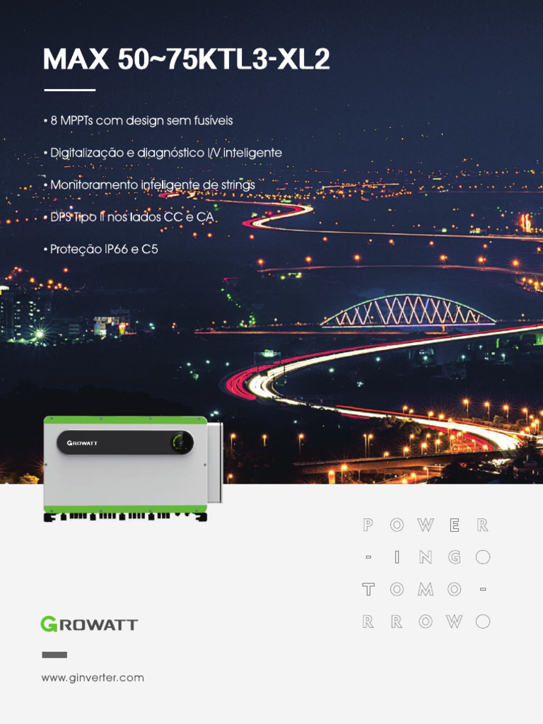 Datasheet - Iin00170 - Growatt Max60ktl3-Xl 2 - 220V - 8MPPT | PDF