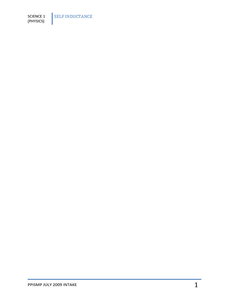 Self Inductance | PDF | Inductance | Inductor