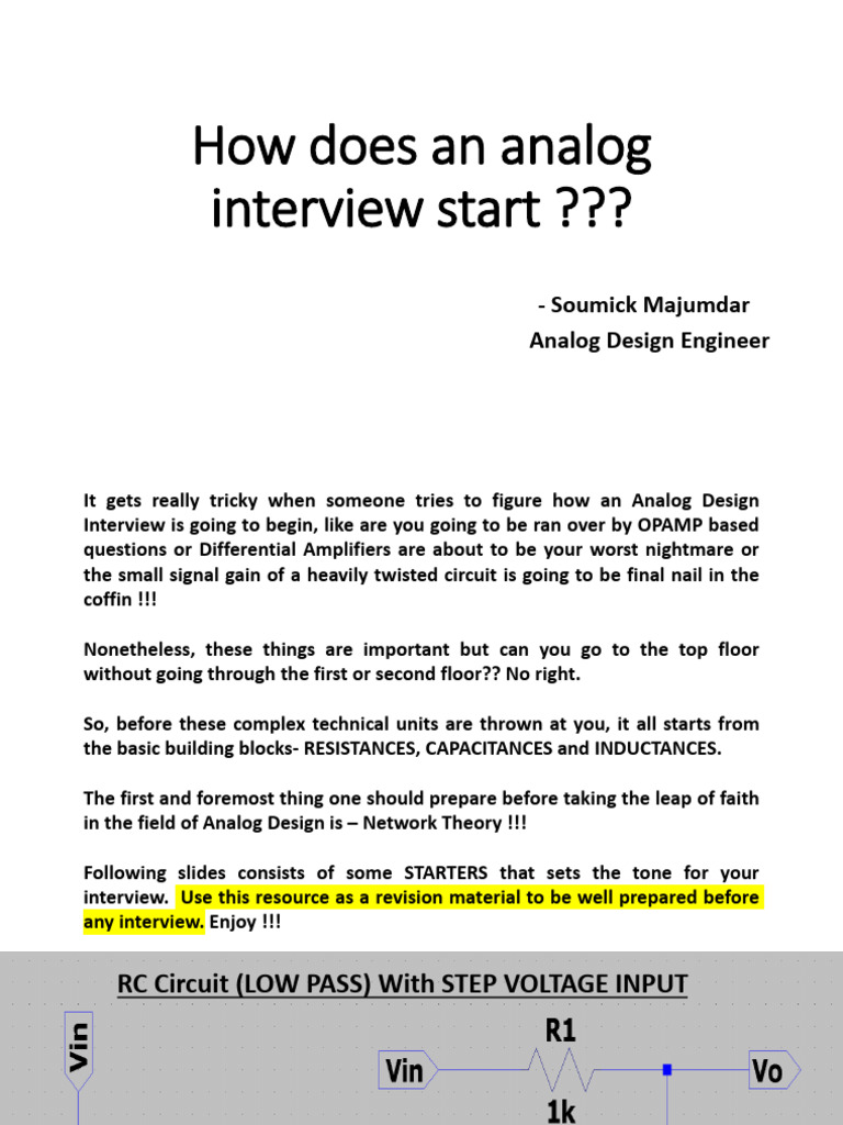 Analog Interview Basics | PDF