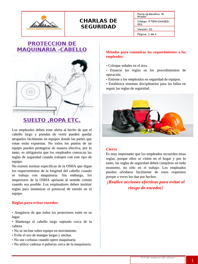 03.03.25 - Riesgos de Atrapamiento | PDF | Administración de Seguridad ...