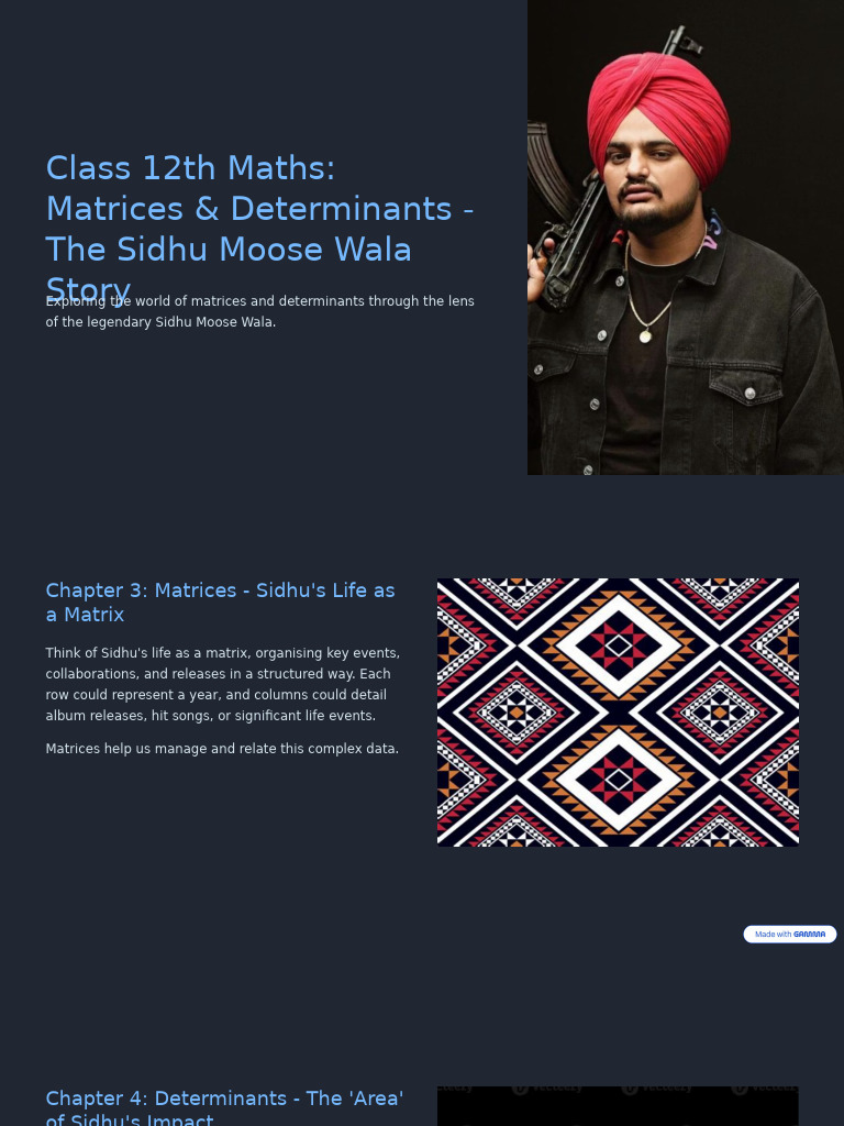 Class 12th Maths Matrices and Determinants The Sidhu Moose Wala Story ...