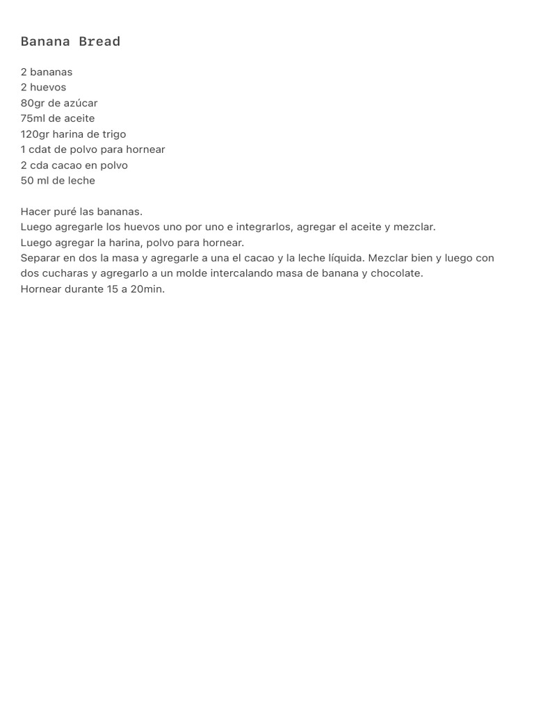 Banana Bread | PDF