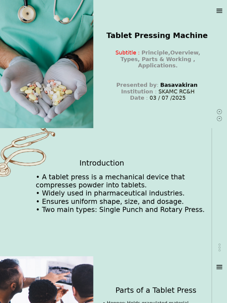 Overview of Tablet Pressing Machines | PDF