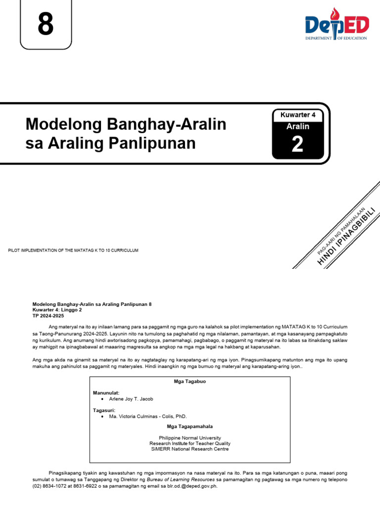 Q4 LE AP8 Lesson2 Week2 | PDF