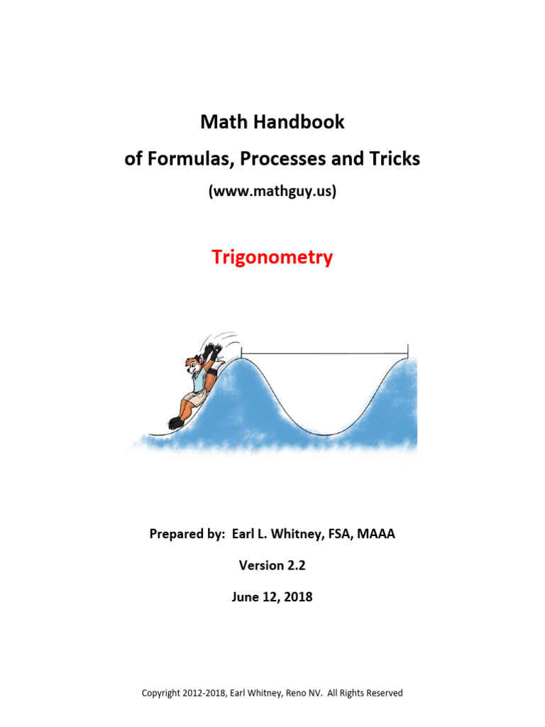 Math Handbook Formulas Trigonometry by Earl Whitney | PDF | Trigonometric Functions | Trigonometry