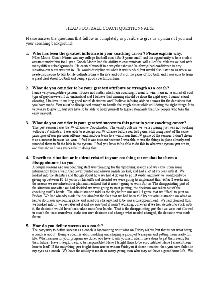 Developing Student Athletes Through Football: A High School Head Coach ...