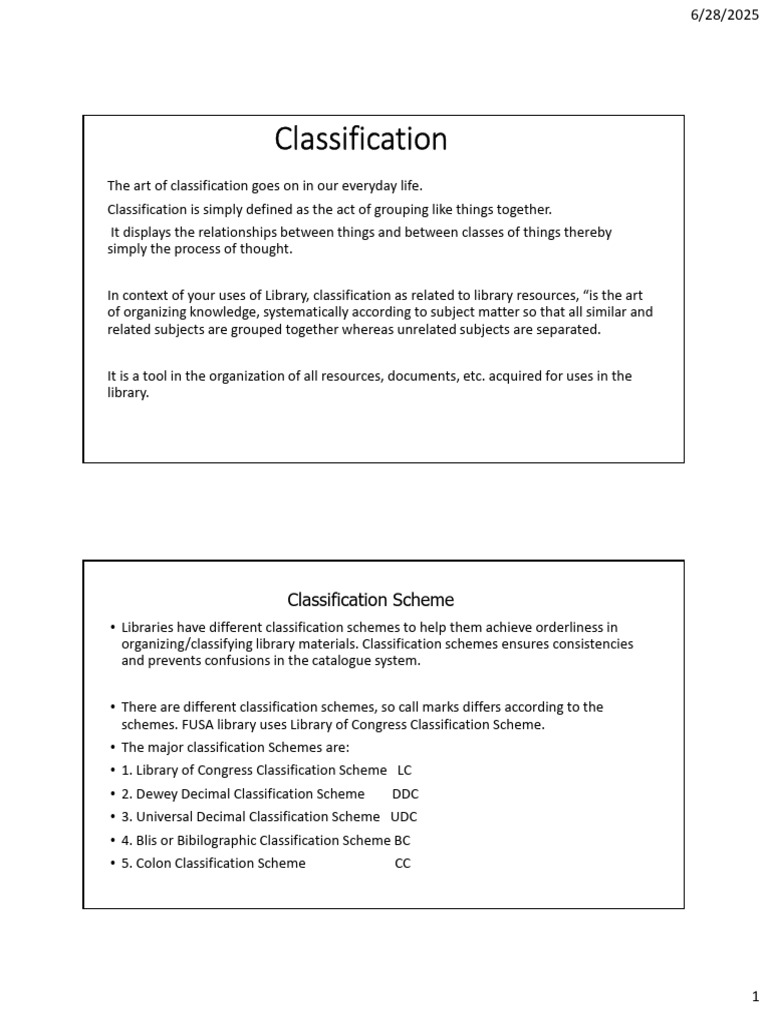 3rd PT of Lecture Note Classification 2024 - 25 | PDF