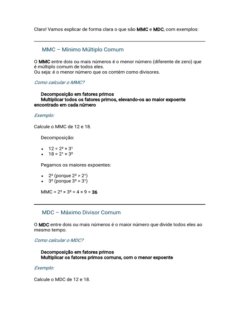 MMC e MDC | PDF
