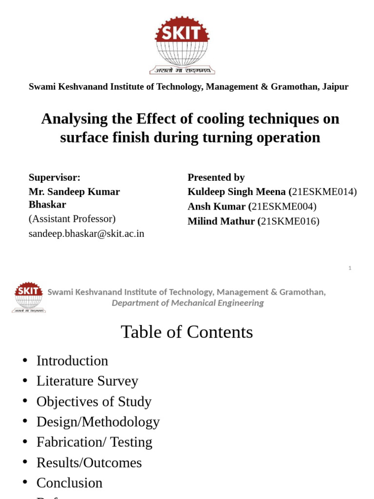 MQL Project Presentation Group 2 | PDF | Wear | Machining