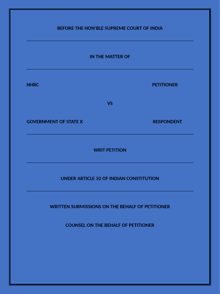 Cover Page HR Moot Memorial | PDF