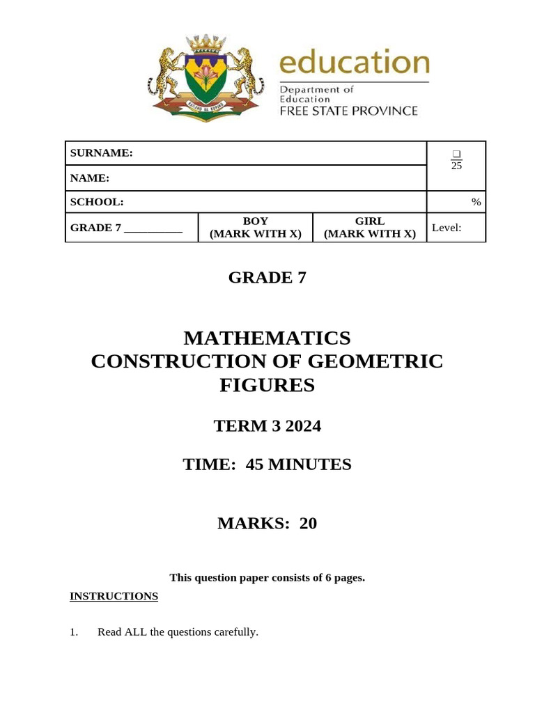 2024 Grade 7 Consruc Informal Test Pdf