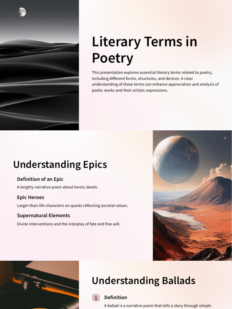 Essential Literary Terms in Poetry | PDF | Poetry | Metre (Poetry)