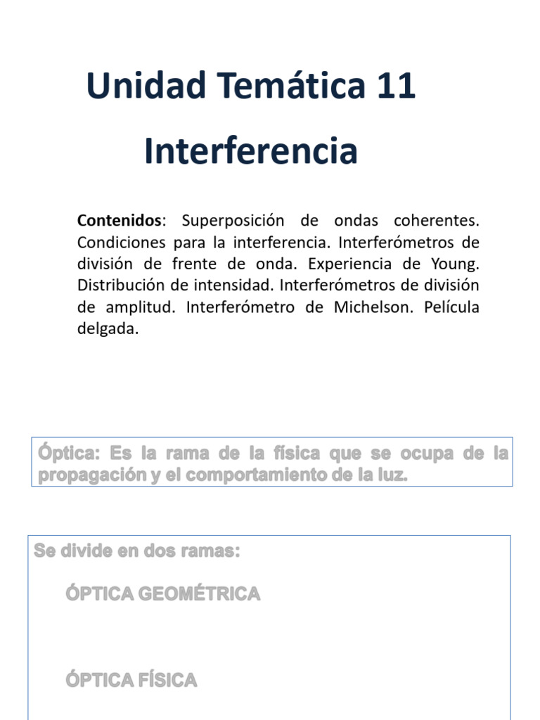 UT 11 - Interferencia | PDF | Olas | Ligero