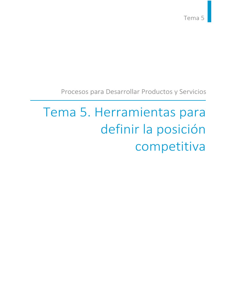 T5 - Herramientas para Definir La Posición Competitiva | PDF ...