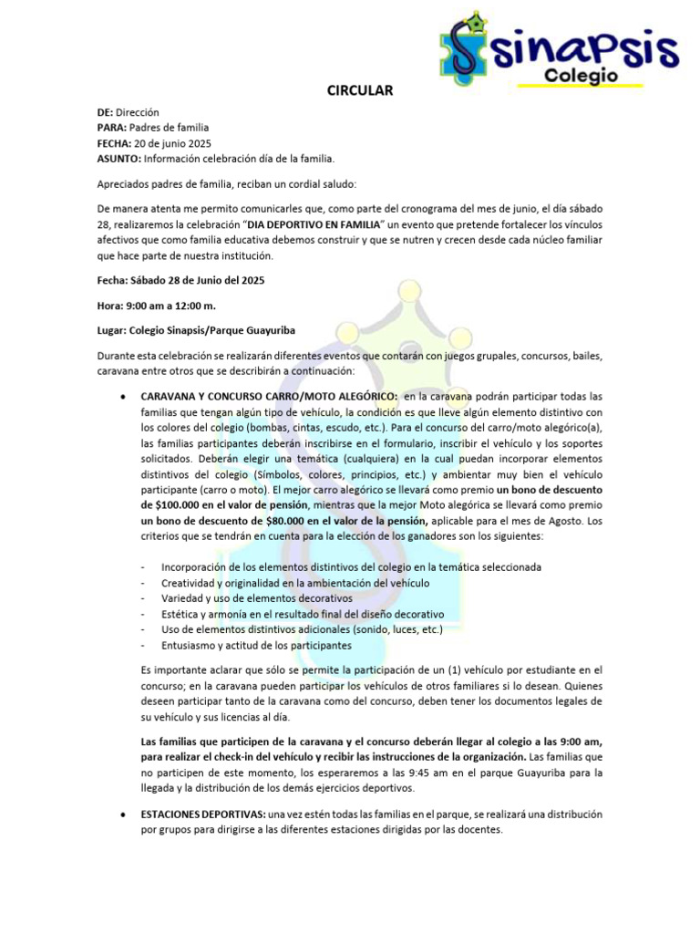 Celebración Día Deportivo en Familia | PDF