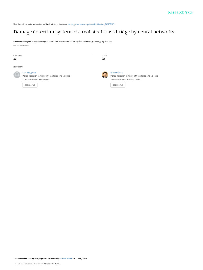 Damage Detection System 2000 | PDF | Bridge | Structural Engineering