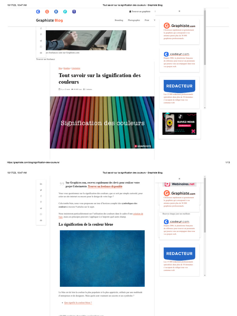 Signification des couleurs en graphisme | PDF | Couleur | Blog