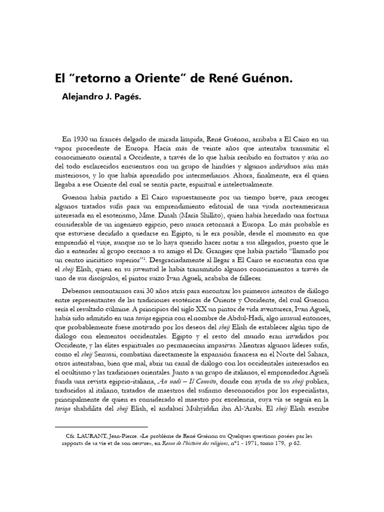 El Retorno A Oriente de Rene Guenon | PDF | El sufismo | Islam chiita