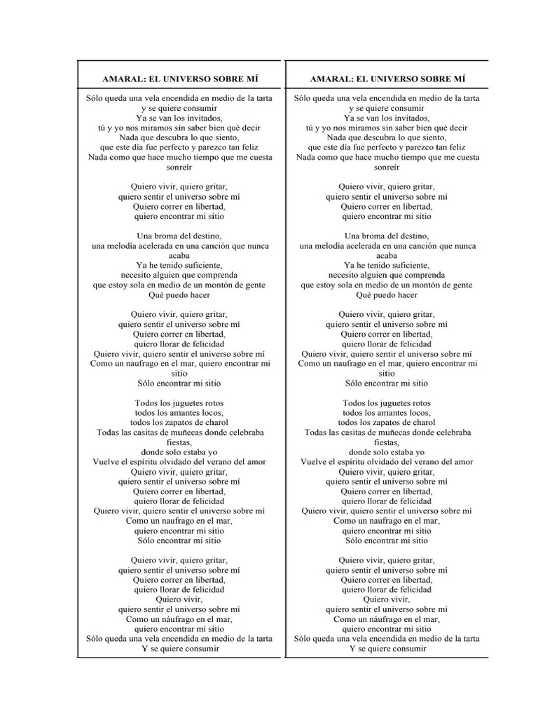 Amaral-El Universo Sobre Mi | PDF