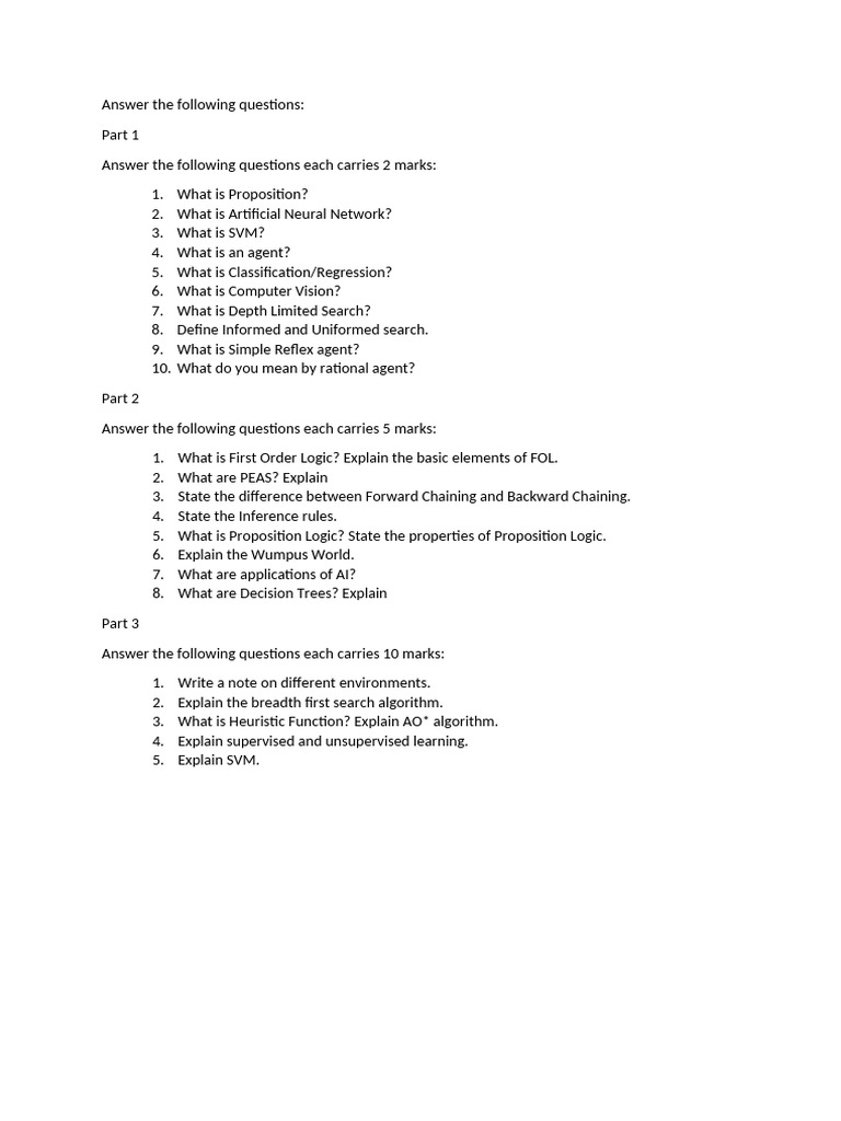 Artificial Intelligence QP | PDF