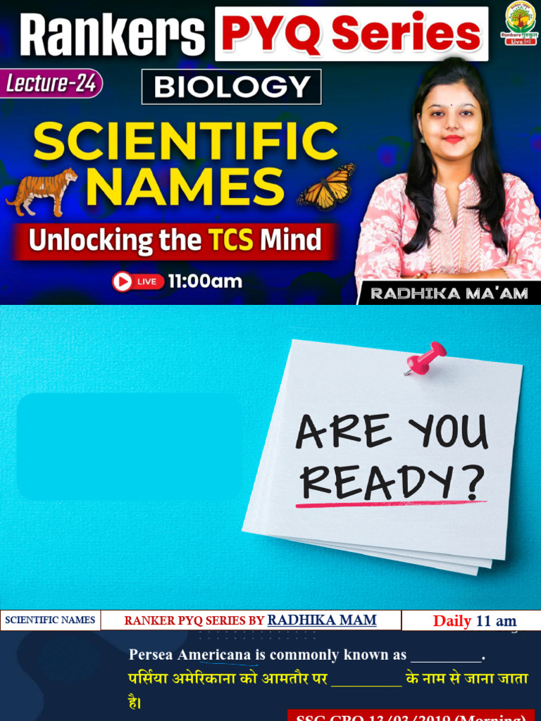 Scientific Names Ranker SSC Pyq by Radhika Mam | PDF