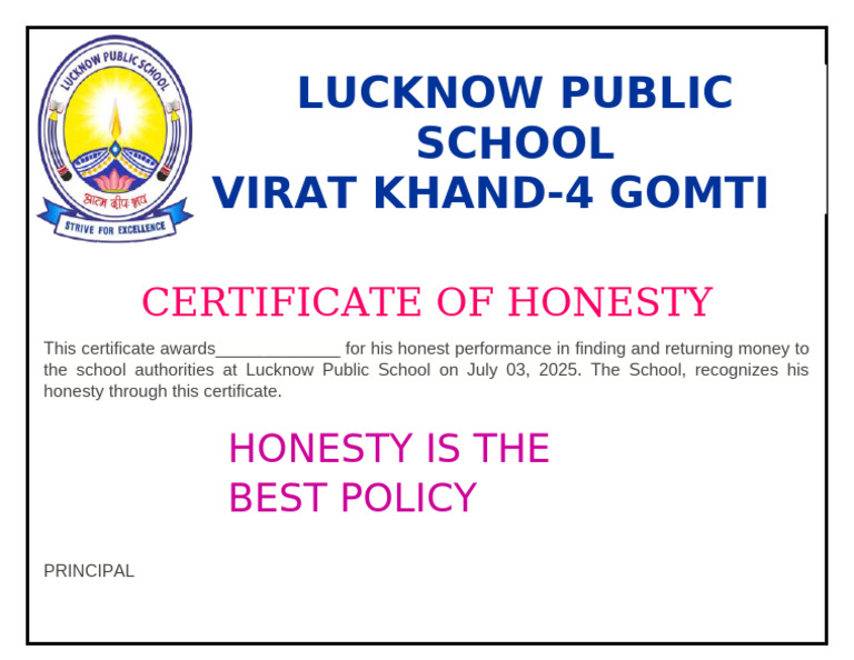 Certificate of Honesty | PDF
