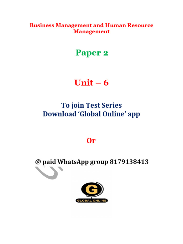 MHSET Commerce Paper 2 Unit 6 | PDF