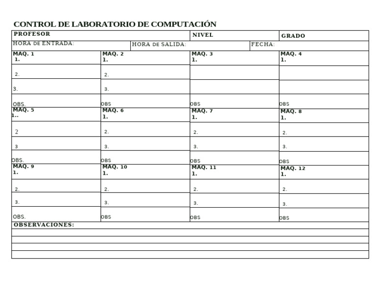 Control de Laboratorio Formato | PDF