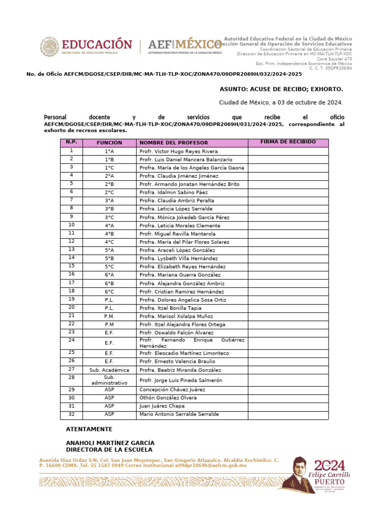 Formato Acuse de Recibo | PDF