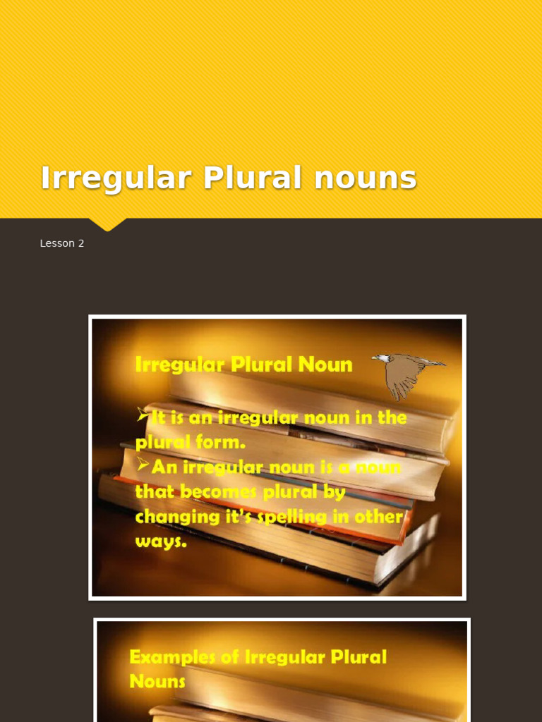 Refilwe Sigauke - Irregular Plural Nouns Term 2 Lesson 2 | PDF