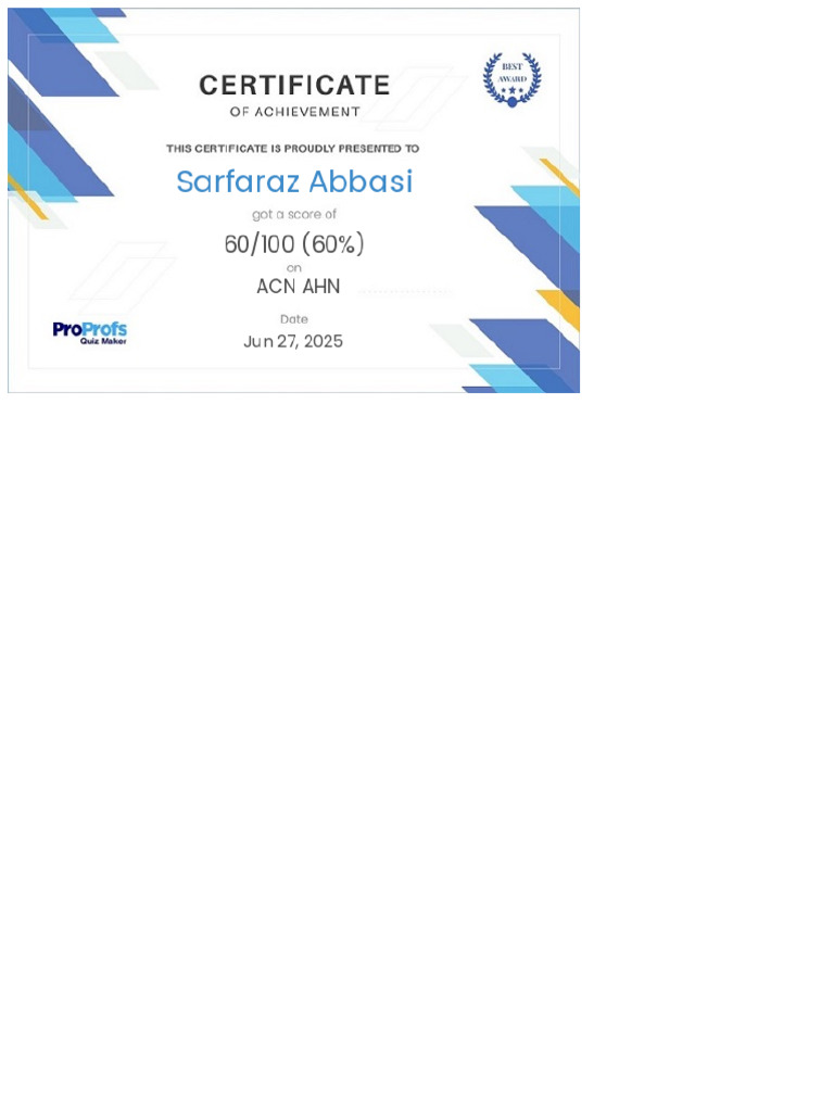 Quiz-School Certificate Print Certificate - PHP Id 208825406&qid 4325192&uname Sarfaraz Abbasi ...