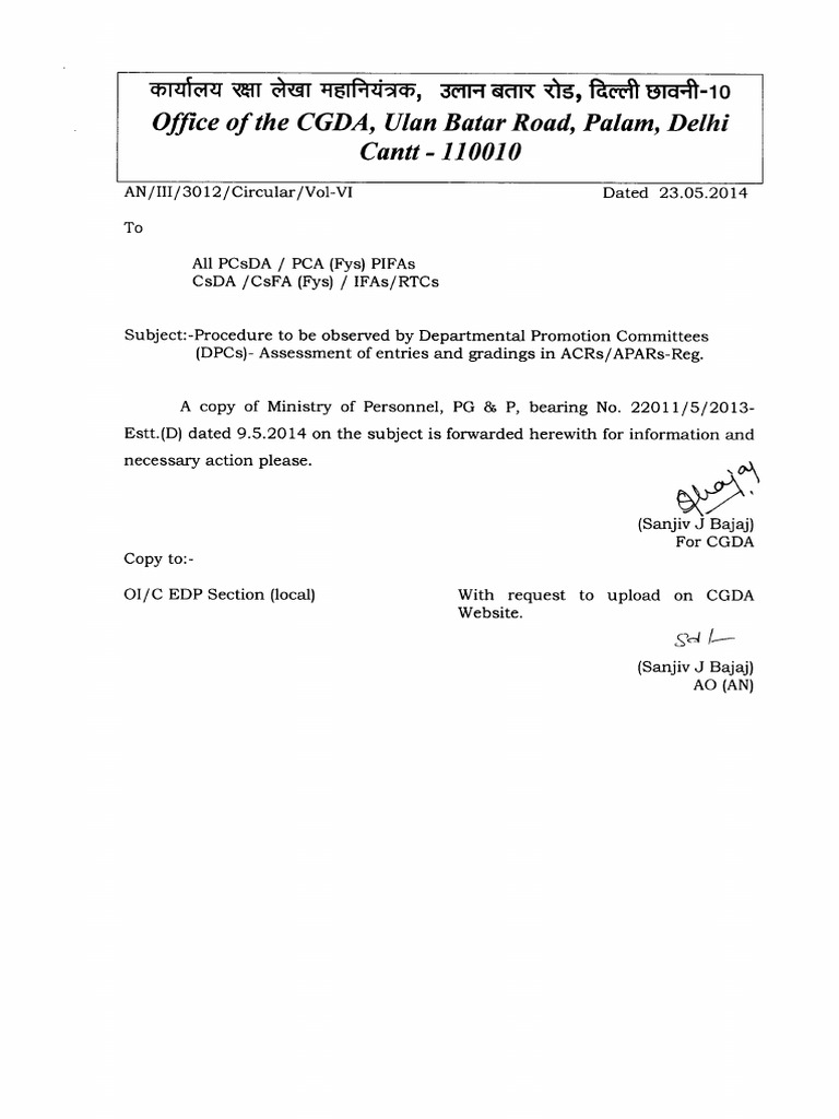 Procedure To Be Observed by DPC-Reg | PDF