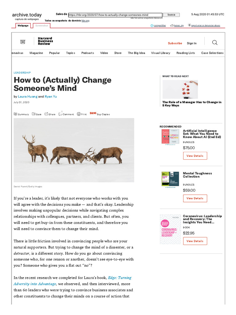 Change Minds: Strategies for Leaders | PDF | Argument | Mind